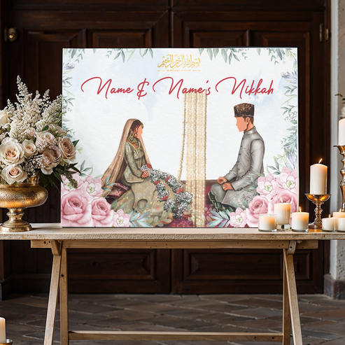 Nikkah Wedding Welcome Sign, Personalised Nikkah, Nikah Sign, Islamic ...
