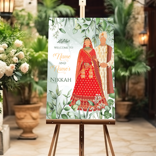 Nikkah Wedding Welcome Sign, Personalised Nikkah, Nikah Sign, Islamic ...