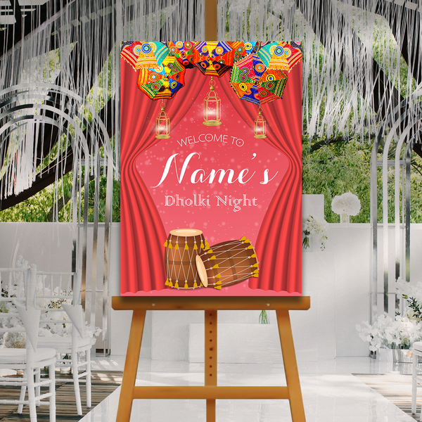 Dholki Welcome Sign, A1, A2, A3 or A4, Pakistani Wedding, Dholak Night ...